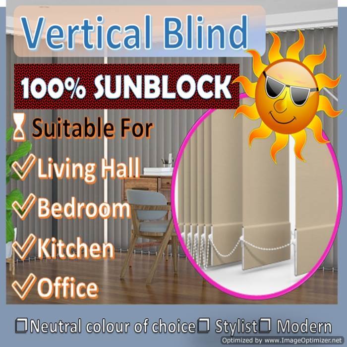 Vertical Blind 100% SUNBLOCK / SB & BO / Suitable for Living Hall ...
