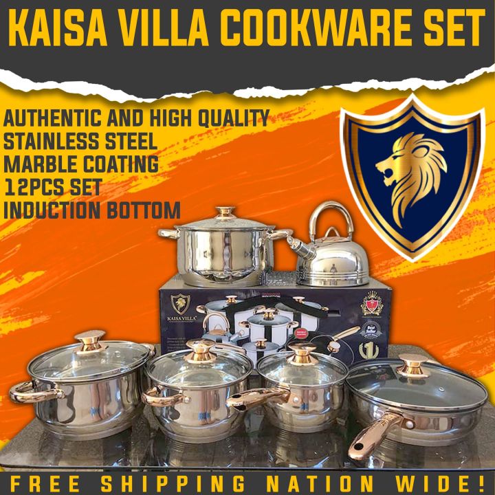 Best Quality Authentic 12PCS Kaisa Villa Cookware Set 100% original non ...