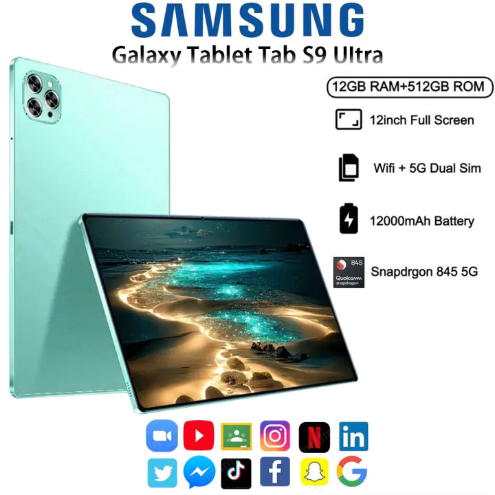 SAMSUNG S9 Ultra Tablet Green 10.1 inch 12GB+512GB Gaming Tablet 2023 ...