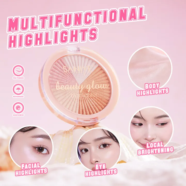 SANIYE 5 Warna Beauty Glow Highlighter Powder Palette | Wajah Highlight ...