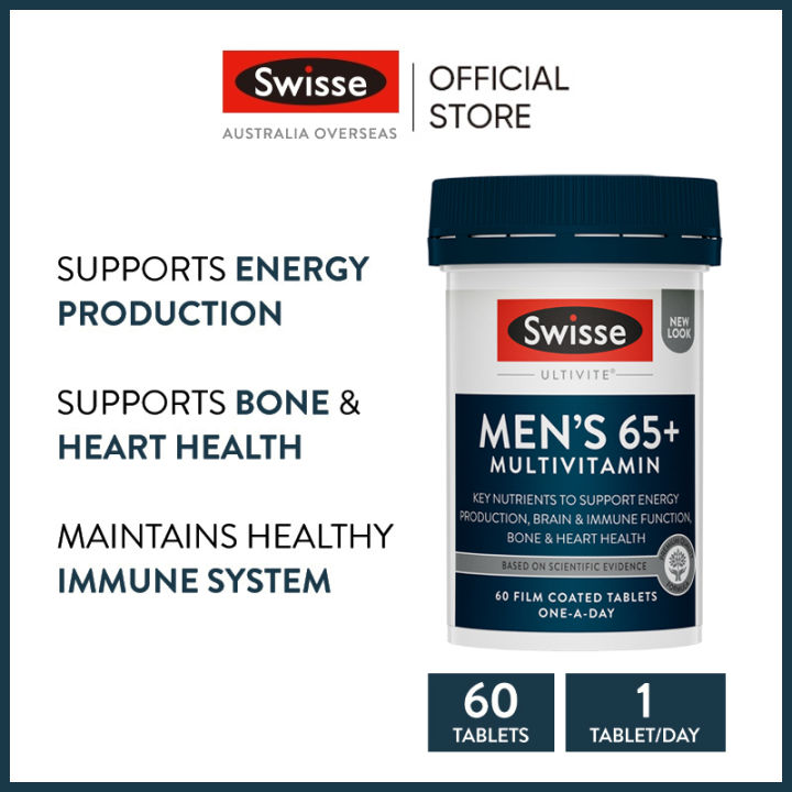 Swisse Men's Ultivite 65+ Multivitamin 60 Tablets (EXP:01 2027) | Lazada