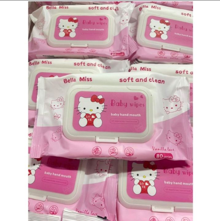 Hello Kitty Wipes New Baby Wipes 80sheets Per Pack convenient portable ...