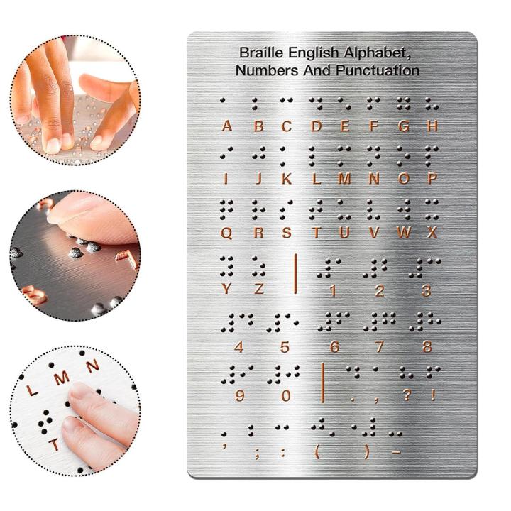 WBMOON Braille Alphabet Board Braille Board Punctuation Portable ...