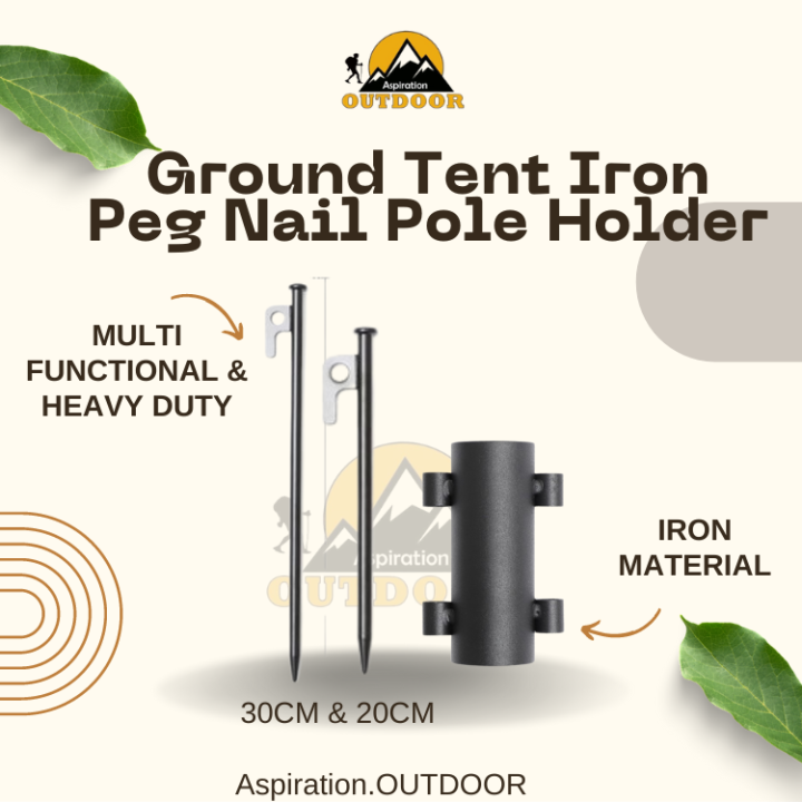 Ready Stock Heavy Duty Ground Tent Iron Peg Nail Camping Tent Flysheet ...