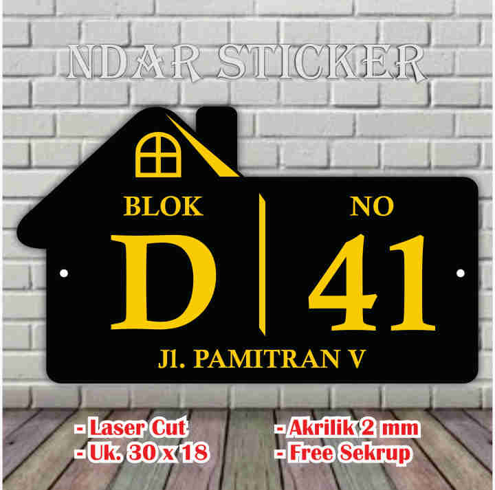 PLANG ALAMAT RUMAH |CUSTOM NOMOR RUMAH AKRILIK l NOMER RUMAH AKRILIK ...