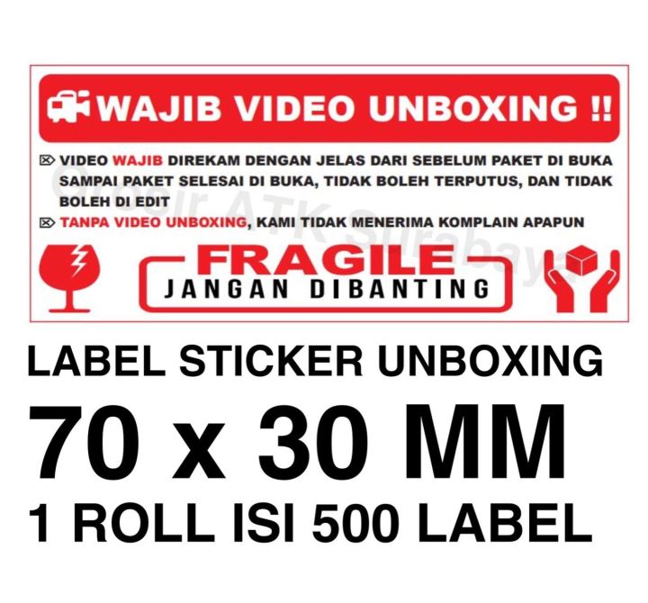 ( DAPAT 1 ROLL ) Sticker Stiker Label FRAGILE JANGAN DI BANTING Video ...