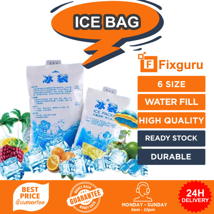 Fixguru Cool Reusable 10pcs Ice Bag Pack Water Injection Cooler Frozen ...