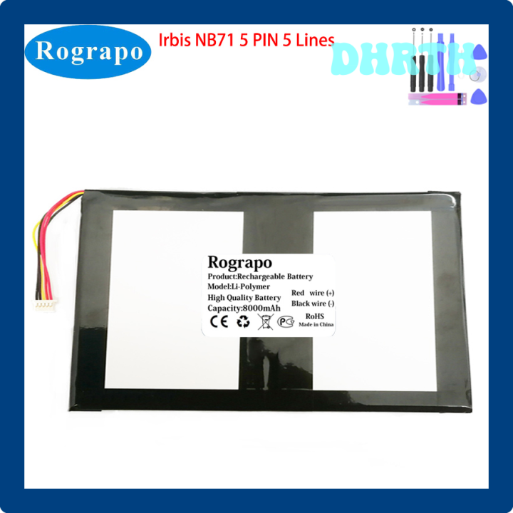 DHRTH New 3.7V 8000mAh Laptop Tablet PC Battery for Irbis NB71 5-Wire ...