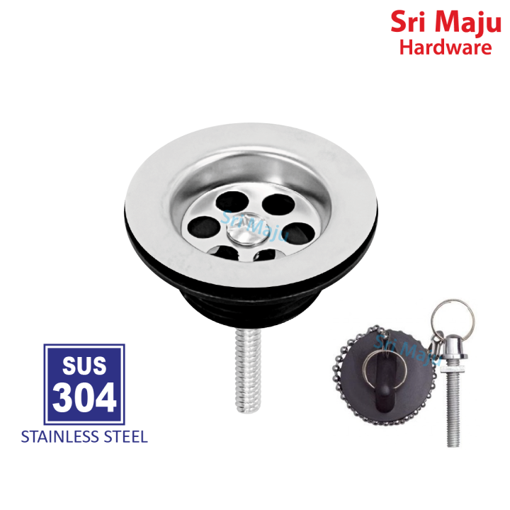 MAJU SS304 Screw Nut Waste with Chain for Kitchen Sink Faucet Wash ...