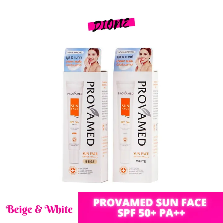 PROVAMED Sun Face SPF 50+ PA+++(Beige & White 15 ml.) | Lazada.co.th