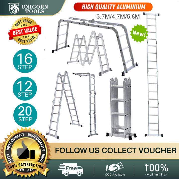 Ladder 12FT 16FT 20FT Foldable Ladder 4x3 4x4 4X5 Multi Purpose ...