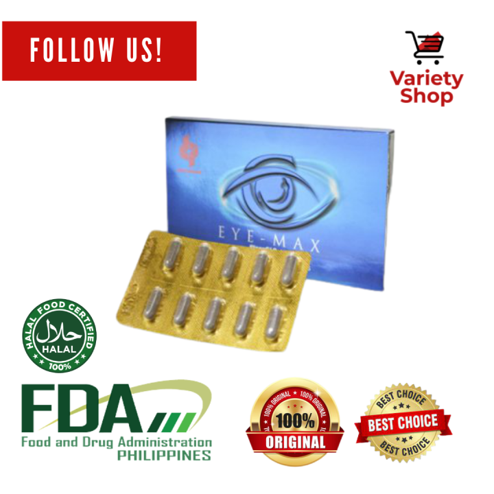 AUTHENTIC EYEMAX EYE SUPPLEMENT 50 CAPSULE FDA APPROVED IMPROVES EYE ...