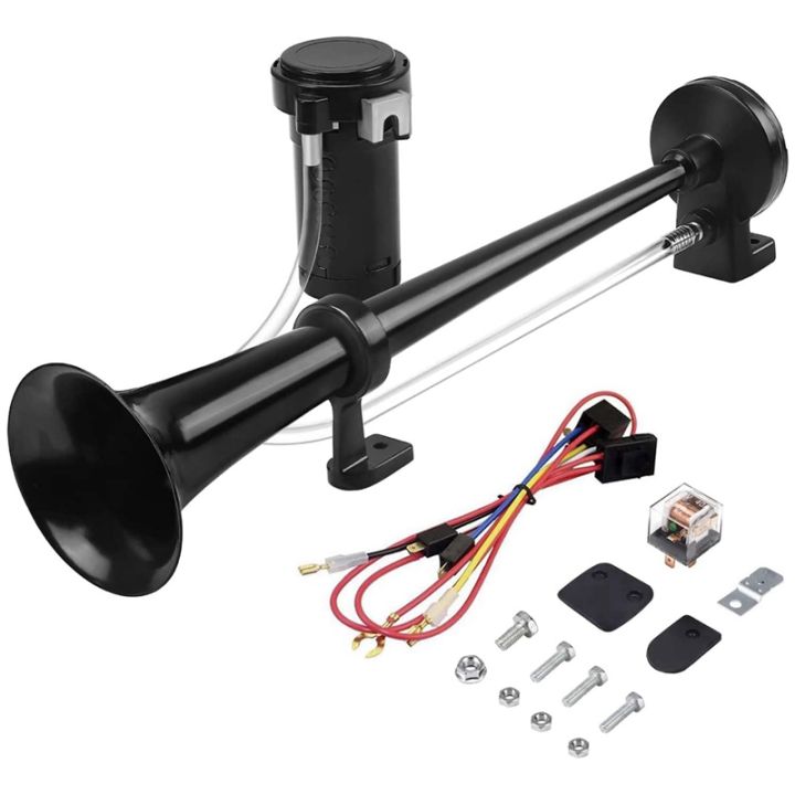 (THPE) 150Db 24V Train Horn Air Horns Black Horn for Truck, Single ...