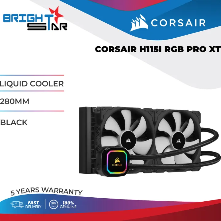 LIQUID COOLER / CORSAIR H115I RGB PRO XT / BLACK / 280MM / 5Y WARRANTY ...