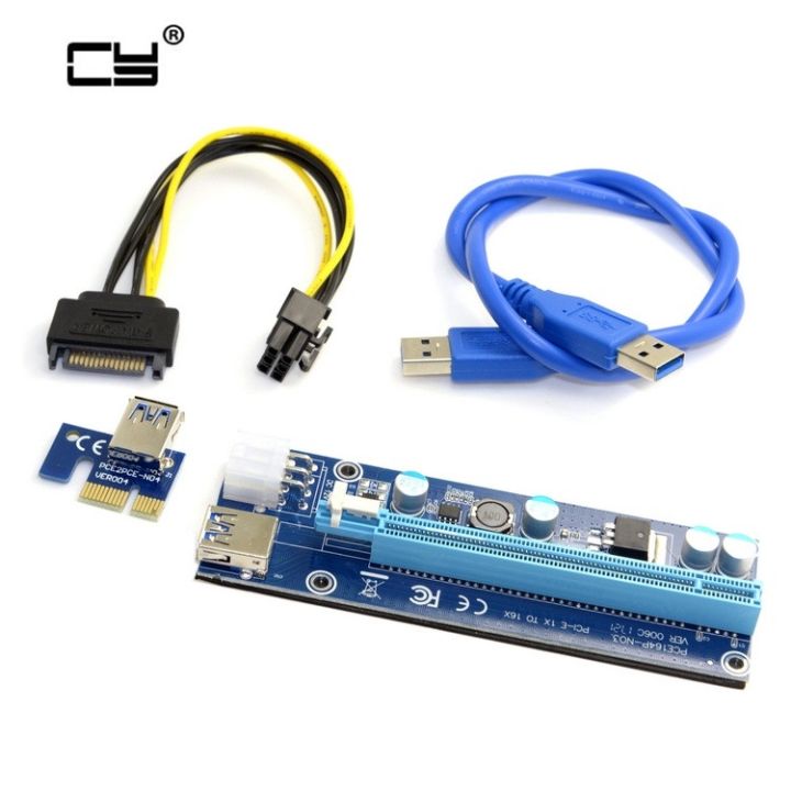 New Pcie Pci e Pci Express Riser Card 1x To 16x GPU Usb 3.0 Extender ...