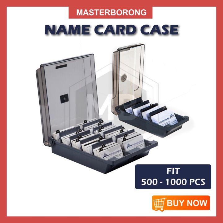 masterborong Large Capacity Business Card Holder Box Name Card Storage ...