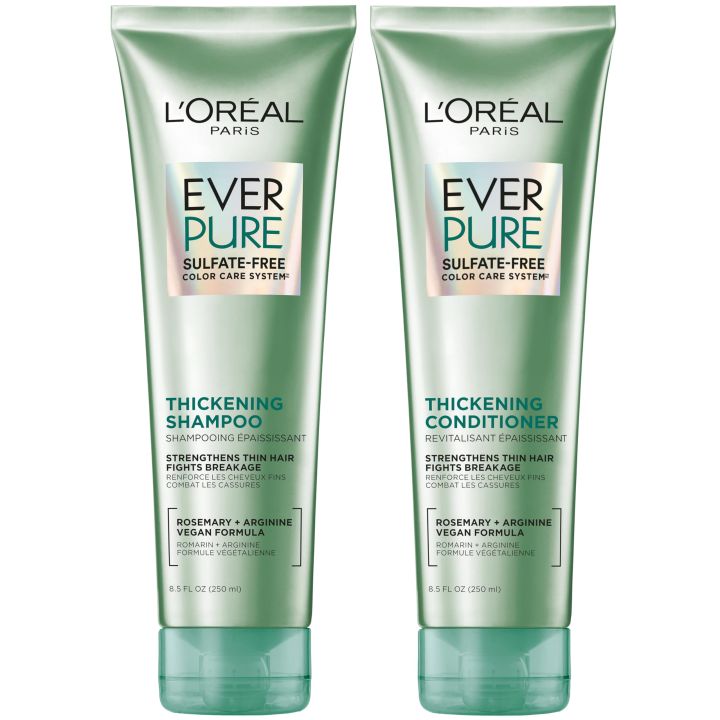 L'Oreal Ever Pure Thickening Shampoo and Conditioner Set (250ml) Exp ...