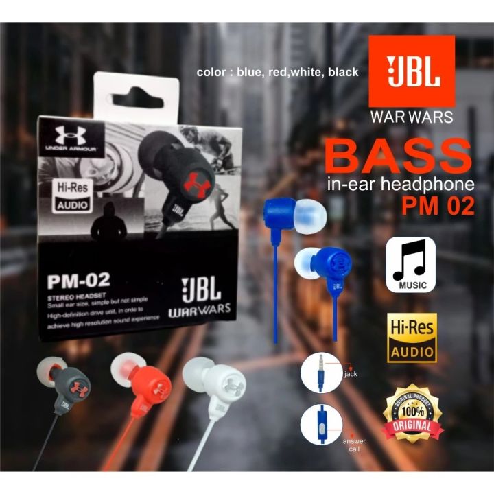 Headset Handsfree for JBL PM-02 Stereo Sound Bass Earphone High Quality ...