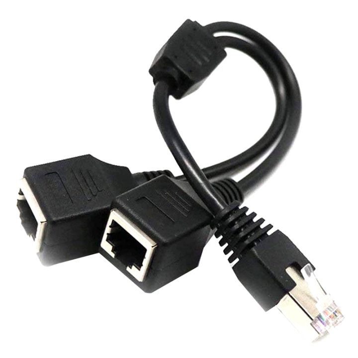 RJ45 1 Male to 2 Female Ethernet Splitter Cable for Super Cat5, Cat6 ...