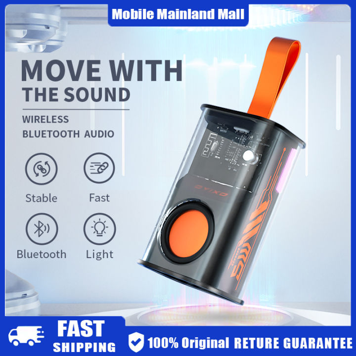 【COD/Original】Transparent Bluetooth Speaker V5.0 Mini Portable Wireless ...