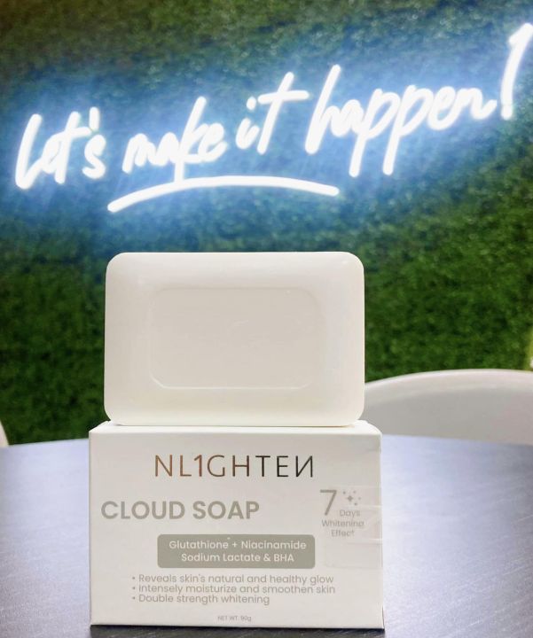 Nlighten Cloud Soap 7 Days Whitening Effect Glutathione Niacinamide ...