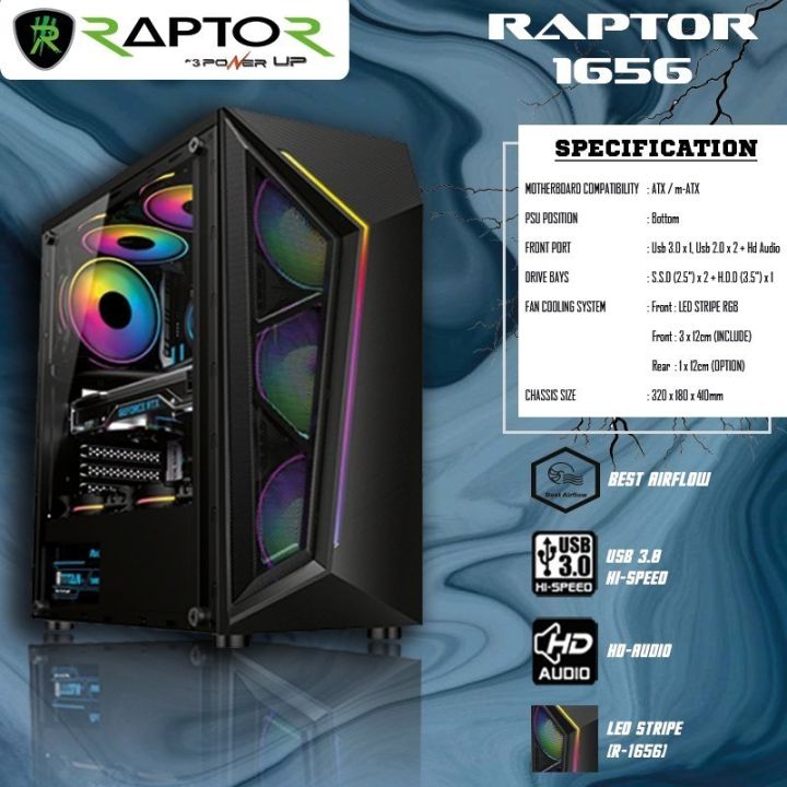 Casing Gaming Power Up Raptor 1656 | Lazada Indonesia