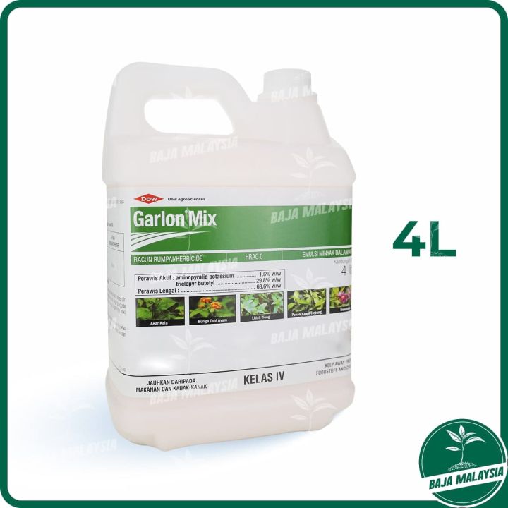 GARLON MIX 4 Liter Aminopyralid Potassium 1.6% Triclopyr Butotyl 29.8% ...