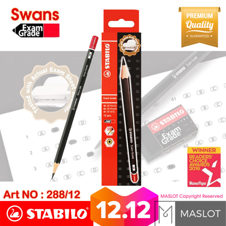 Stabilo Exam Grade Graphite 2B Pencil 12pc / Box (288/12) | Lazada