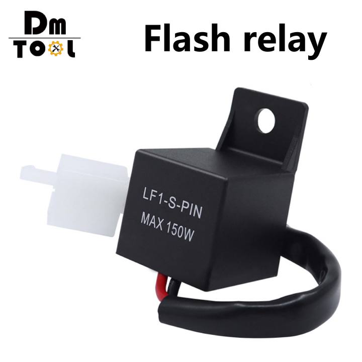 DM 12V 2PIN Relay with Wire Sealant LED Flash Relay Motorcycle Flasher ...