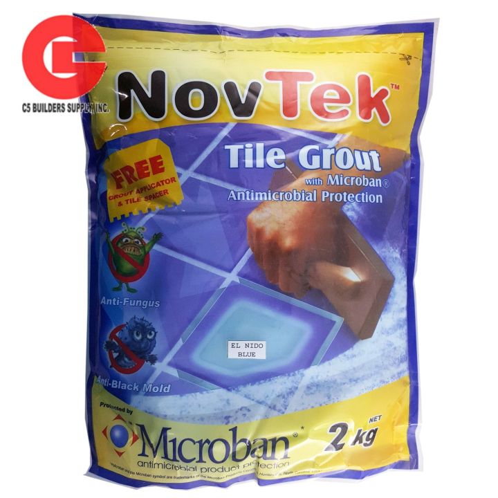 NovTek Tile Grout with Antimicrobial Protection - El Nido Blue (2 kilos ...