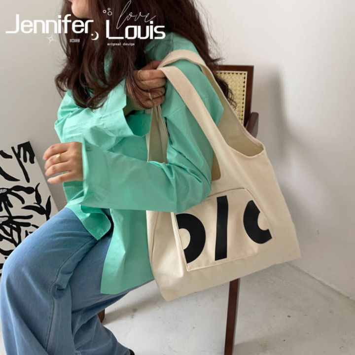 JENL Messenger Bag Canvas Shoulder Bag Student Literary Letters Tote ...