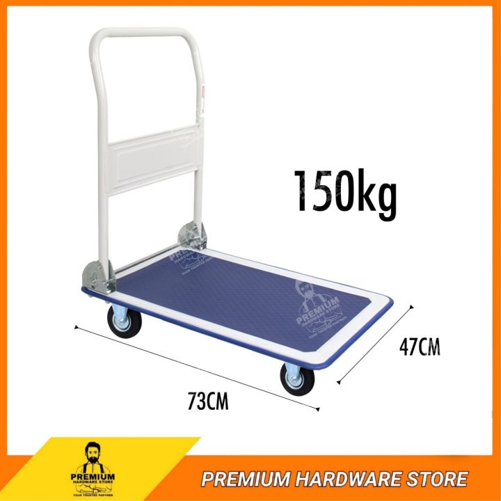 PREMIUM Iron Hand Truck Trolley 150KG Foldable Platform Hand Truck Trolly Cart Troli Kereta ...