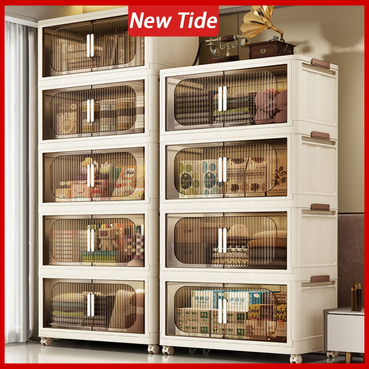 Installation Free Storage Cabinet Multi-layer Foldable Storage Cabinet ...