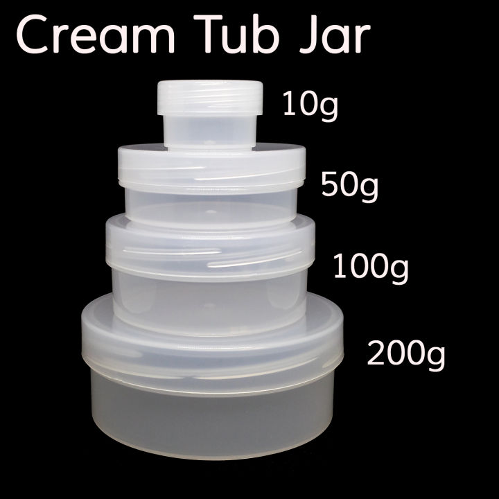 10pcs - Plastic Jar Tubs - PP Material - Natural - 10g/50g/100g/200g ...