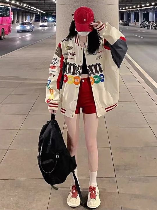 YATO High quality MM jacket oversize embroidered contrast color ...