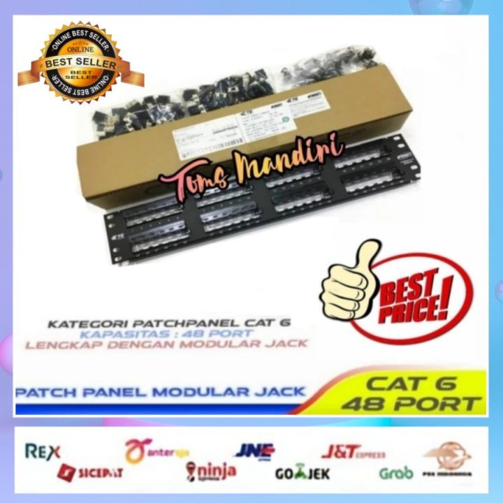 Patch Panel Cat6 48 Port +Modullar Cat6 Commscope/AMP Cat6 | Lazada ...