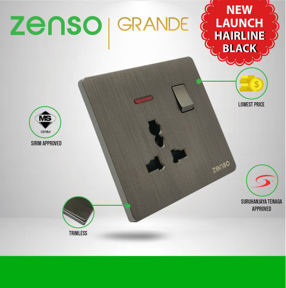 Zenso - Grande Series 13A Universal Switched Socket Outlet c/w LED ...