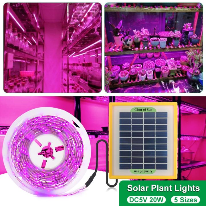 【Solar Plant Lights】20W Solar Panel LED Grow Light Full Spectrum 5V ...