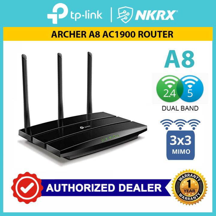 TP-Link Archer A8 AC1900 Wireless MU-MIMO Wi-Fi Router | 2.4G & 5G Dual ...
