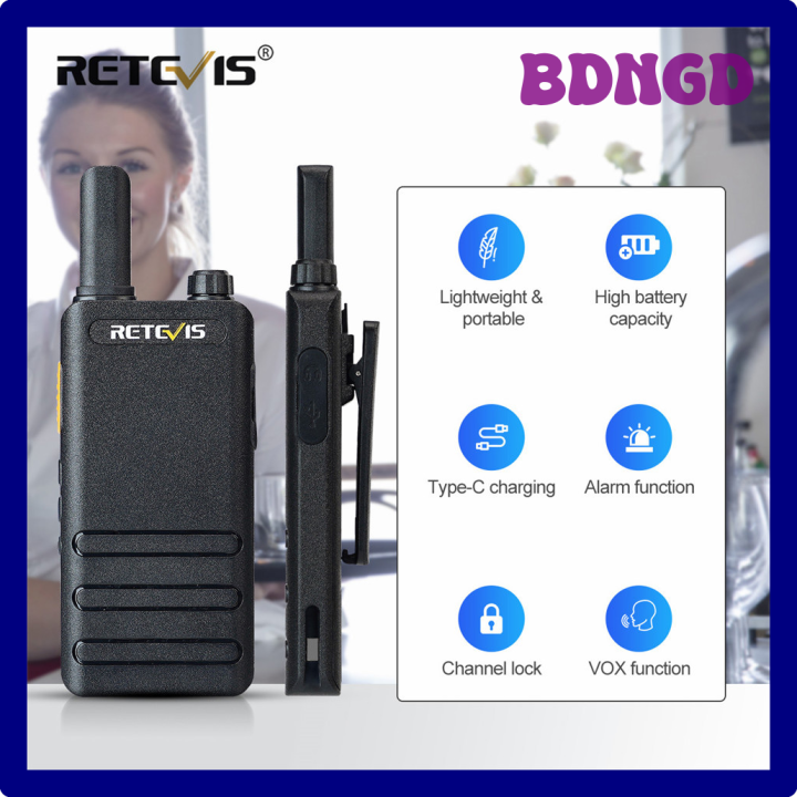 BDNGD 15mm Ultra-thin Mini Walkie Talkie Retevis RT622P Type C Charge ...