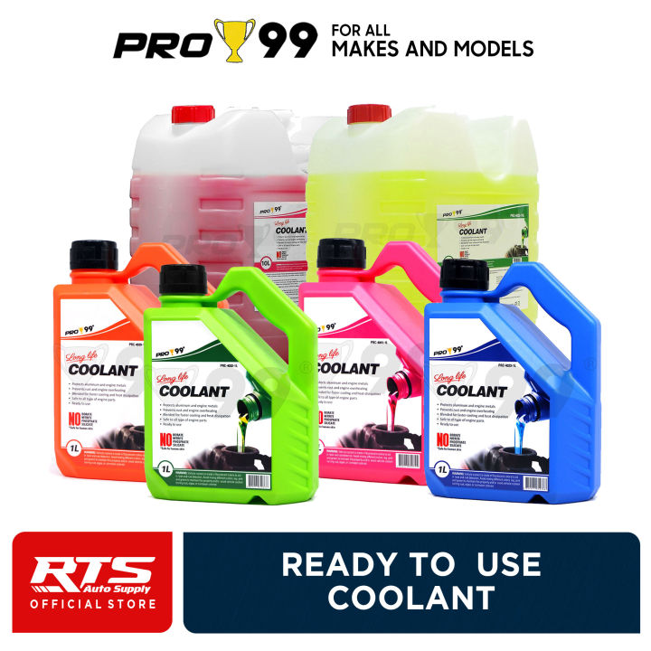 PRO-99 Long Life Radiator Coolant Green Pink Blue Orange 2L 2 Liters 1L 1 Liters 10L 10 Liters ...
