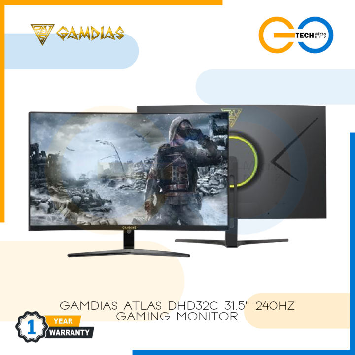 Gamdias Atlas DHD32C 32" Curve 1920X1080 240Hz Gaming Monitor | Lazada PH