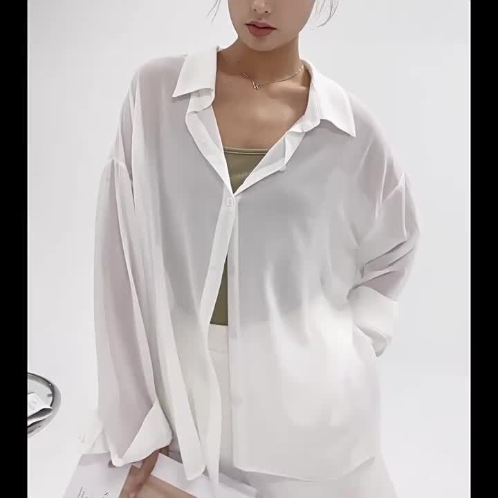 Wintin เสื้อเชิ้ตกันแดดแขนยาวแบบบางดีไซน์ใหม่สำหรับฤดูร้อนเสื้อใส่ใน ...
