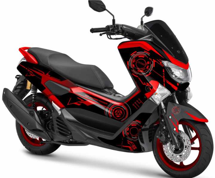 sticker decal full body Yamaha nmax merah hitam motip pilihan # ...