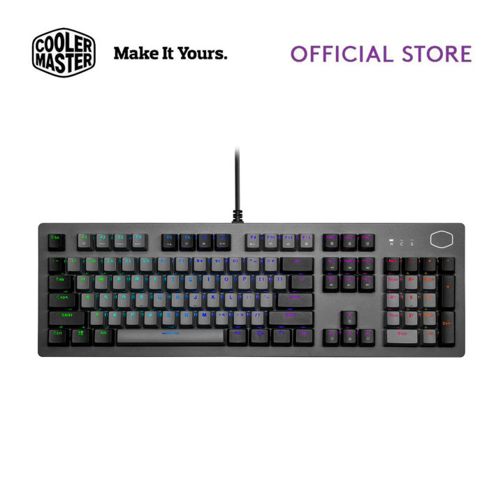 CoolerMaster CK352 Blue Switch Clicky Wired Gaming Mechanical Keyboard ...