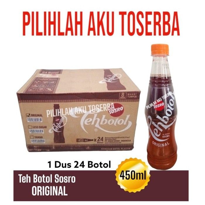 Teh Botol Sosro PET Original 450 ml - ( HARGA 1 DUS ISI 24 ) | Lazada Indonesia