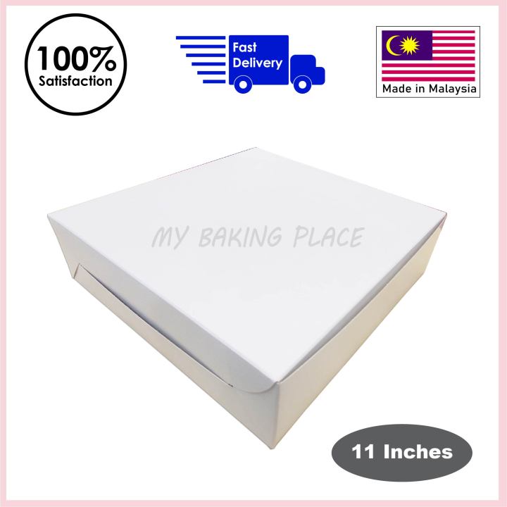 [My Baking Place] Kuih Lapis Box 11 X 11 X 2.5 (White), Paper Folding ...