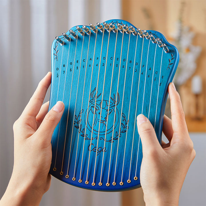 17 String Lyre Harp Portable Solid Beech Wood Harp String Musical ...