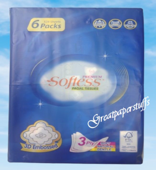 (6packs x 6 bundles x 88sheets x 3ply+free 3gifts) Softess Facial ...