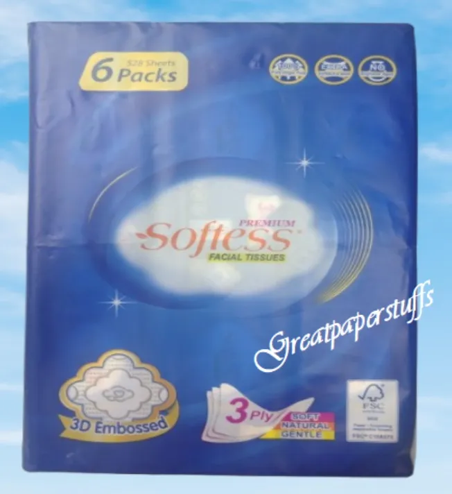 (6packs x 6 bundles x 88sheets x 3ply+free 3gifts) Softess Facial ...